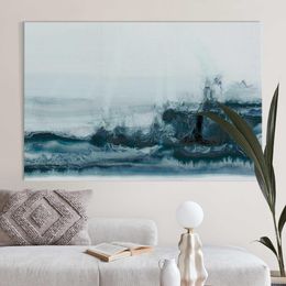 Bilderwelten Akustikbild originell petrol Abstrakt Schallschutzbild - Meeresstr&ouml;mung I - Wandbild Wohnzimmer Schlafzimmer
