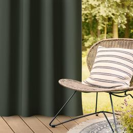 Bilderwelten Outdoor Vorhang nach Ma&szlig; blickdicht gr&uuml;n Sonnenschutz Unifarben mit &Ouml;sen - Zippy Zuchini - wetterfest Balkon Pergola