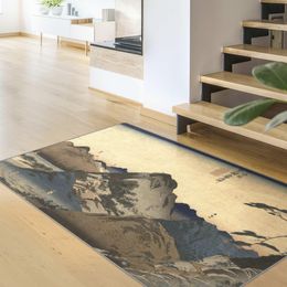 Bilderwelten Teppich Asiatische Zeichnung - Berg