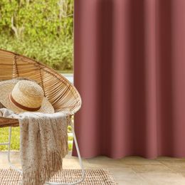Bilderwelten Outdoor Vorhang nach Ma&szlig; blickdicht rot Sonnenschutz Unifarben mit &Ouml;sen - Vintage Rot - wetterfest Balkon Pergola