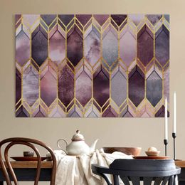 Akustikbild Glasmalerei geometrisch Ros&eacute; Gold