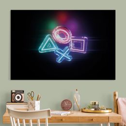 Akustikbild Neon Kreis Quadrat Dreieck X