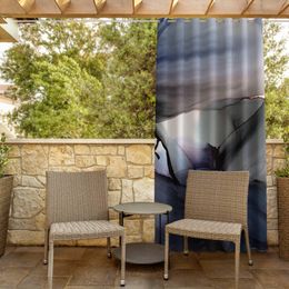 Bilderwelten Outdoor Vorhang nach Ma&szlig; blickdicht violett originell Abstrakt Aquarell - Violett im Fluss - wetterfest Balkon Pergola