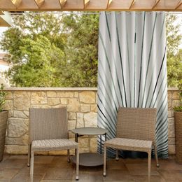 Outdoor Vorhang nach Ma&szlig; blickdicht - Stroboskop - weiss originell Abstrakt mit &Ouml;sen wetterfest Balkon Pergola