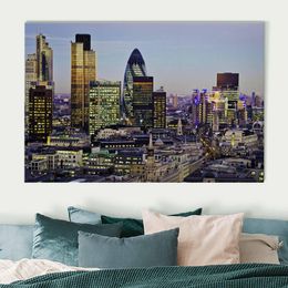 Bilderwelten Akustikbild Stadt bunt Motiv Schallschutzbild - London City - Architektur Wohnzimmer Schlafzimmer