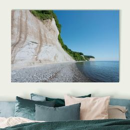 Bilderwelten Akustikbild Strand weiss Motiv Schallschutzbild - Kreidefelsen auf R&uuml;gen - Landschaft Wohnzimmer Schlafzimmer