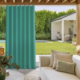 Outdoor Vorhang nach Ma&szlig; blickdicht - T&uuml;rkis - t&uuml;rkis Sonnenschutz Unifarben mit &Ouml;sen wetterfest Balkon Pergola