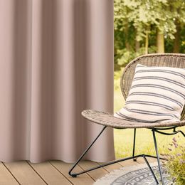 Bilderwelten Outdoor Vorhang nach Ma&szlig; blickdicht beige Sonnenschutz Unifarben mit &Ouml;sen - Sweet Strawberry - wetterfest Balkon Pergola