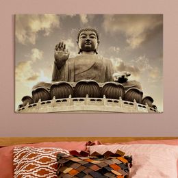 Akustikbild Gro&szlig;er Buddha Sepia