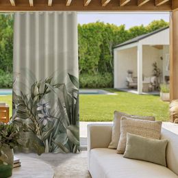 Outdoor Vorhang nach Ma&szlig; blickdicht - Zartgr&uuml;ne Dschungellandschaft - gr&uuml;n Wald Tropisch mit &Ouml;sen B&auml;ume Balkon Pergola