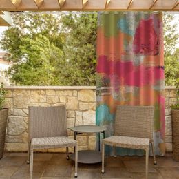 Bilderwelten Outdoor Vorhang nach Ma&szlig; blickdicht bunt originell Abstrakt mit &Ouml;sen - Sommerliches Gewirr - wetterfest Balkon Pergola
