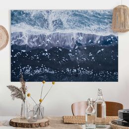 Bilderwelten Akustikbild Natur blau Motiv Schallschutzbild - Luftbild - J&ouml;kuls&aacute;rl&oacute;n in Island - Landschaft Wohnzimmer Schlafzimmer