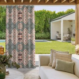 Outdoor Vorhang nach Ma&szlig; blickdicht - Agadir - bunt Sonnenschutz Abstrakt mit &Ouml;sen Geometrisch Balkon Pergola