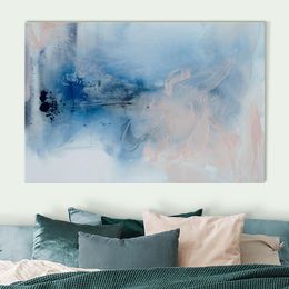 Bilderwelten Akustikbild originell blau Abstrakt Schallschutzbild - Indigo & Rouge I - Wandbild Wohnzimmer Schlafzimmer