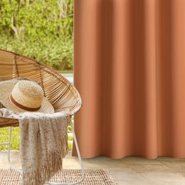 Bilderwelten Outdoor Vorhang nach Ma&szlig; blickdicht orange Sonnenschutz Unifarben mit &Ouml;sen - Apricot - wetterfest Balkon Pergola