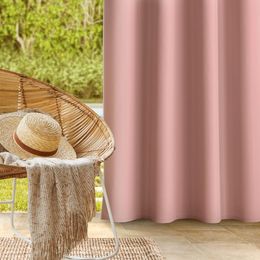 Bilderwelten Outdoor Vorhang nach Ma&szlig; blickdicht rosa Sonnenschutz Unifarben mit &Ouml;sen - Blasses Pink - wetterfest Balkon Pergola