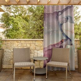 Outdoor Vorhang nach Ma&szlig; blickdicht - Aquarell Pastell Rosa mit Gold - pastell originell modern Aquarell wetterfest Balkon Pergola