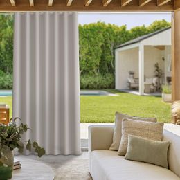 Outdoor Vorhang nach Ma&szlig; blickdicht - Asian Noodles - t&uuml;rkis Sonnenschutz Unifarben mit &Ouml;sen wetterfest Balkon Pergola