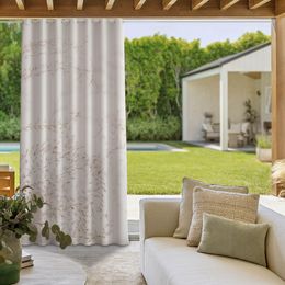 Bilderwelten Outdoor Vorhang nach Ma&szlig; blickdicht beige Sonnenschutz Landhaus mit &Ouml;sen - Sonnenstrahlen im Pampasgras - Gr&auml;ser Balkon Pergola