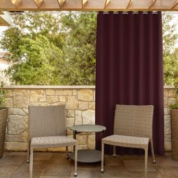 Outdoor Vorhang nach Ma&szlig; blickdicht - Toskana Weinrot - rot Sonnenschutz Unifarben mit &Ouml;sen wetterfest Balkon Pergola