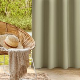 Bilderwelten Outdoor Vorhang nach Ma&szlig; blickdicht gr&uuml;n Sonnenschutz Unifarben mit &Ouml;sen - Warm Wasabi - wetterfest Balkon Pergola