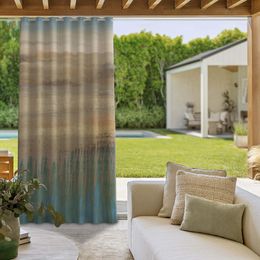 Outdoor Vorhang nach Ma&szlig; blickdicht - Bestimmungsort - beige originell Abstrakt mit &Ouml;sen wetterfest Balkon Pergola