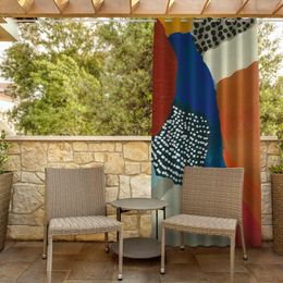 Outdoor Vorhang nach Ma&szlig; blickdicht - Bunte Steigung - bunt originell Abstrakt mit &Ouml;sen wetterfest Balkon Pergola