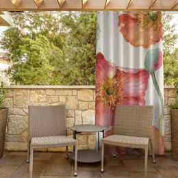 Bilderwelten Outdoor Vorhang nach Ma&szlig; blickdicht bunt Blumen modern mit &Ouml;sen - Bunte Bl&uuml;ten mit Gold - Blumenwiese Balkon Pergola