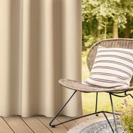 Bilderwelten Outdoor Vorhang nach Ma&szlig; blickdicht beige Sonnenschutz Unifarben mit &Ouml;sen - Cr&egrave;me - wetterfest Balkon Pergola