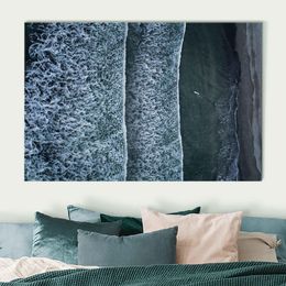 Bilderwelten Akustikbild Strand blau Motiv Schallschutzbild - Luftbild - Der Herausforderer - Landschaft Wohnzimmer Schlafzimmer