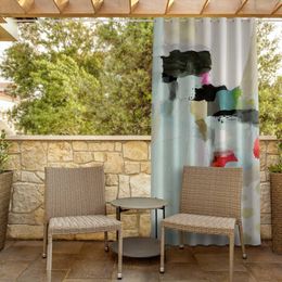Outdoor Vorhang nach Ma&szlig; blickdicht - Bunte Wasserf&auml;lle I - beige originell Abstrakt mit &Ouml;sen wetterfest Balkon Pergola