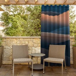 Bilderwelten Outdoor Vorhang nach Ma&szlig; blickdicht blau Natur Orientalisch mit &Ouml;sen - Die Farben der W&uuml;ste - africa Balkon Pergola