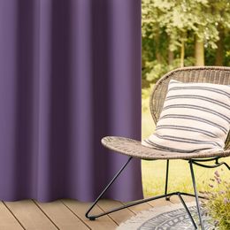Bilderwelten Outdoor Vorhang nach Ma&szlig; blickdicht violett Sonnenschutz Unifarben mit &Ouml;sen - Flieder - wetterfest Balkon Pergola