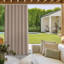 Outdoor Vorhang nach Ma&szlig; blickdicht - Chilled Chai Latte - gr&uuml;n Sonnenschutz Unifarben mit &Ouml;sen wetterfest Balkon Pergola