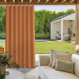 Outdoor Vorhang nach Ma&szlig; blickdicht - Apricot - orange Sonnenschutz Unifarben mit &Ouml;sen wetterfest Balkon Pergola