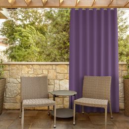 Outdoor Vorhang nach Ma&szlig; blickdicht - Flieder - violett Sonnenschutz Unifarben mit &Ouml;sen wetterfest Balkon Pergola