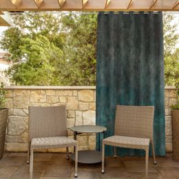 Outdoor Vorhang nach Ma&szlig; blickdicht - Blauer Korallengrund - blau Strand Shabby mit &Ouml;sen Unterwasser Balkon Pergola