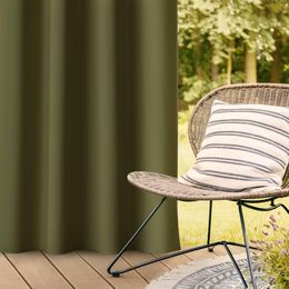 Bilderwelten Outdoor Vorhang nach Ma&szlig; blickdicht gr&uuml;n Sonnenschutz Unifarben mit &Ouml;sen - Gentle lime - wetterfest Balkon Pergola