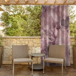 Outdoor Vorhang nach Ma&szlig; blickdicht - Farbexperimente Marmor Violett - violett originell Abstrakt mit &Ouml;sen wetterfest Balkon Pergola