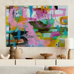 Bilderwelten Akustikbild originell bunt Abstrakt Schallschutzbild - Marisol Evora - Wilde Ballade IV - Wandbild Wohnzimmer Schlafzimmer