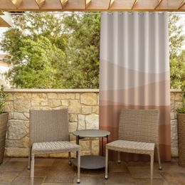 Bilderwelten Outdoor Vorhang nach Ma&szlig; blickdicht braun originell modern mit &Ouml;sen - Flache D&uuml;nenlandschaft - wetterfest Balkon Pergola