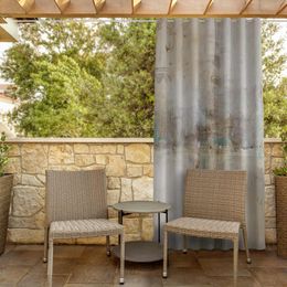 Outdoor Vorhang nach Ma&szlig; blickdicht - Essenz I - grau originell Abstrakt mit &Ouml;sen wetterfest Balkon Pergola