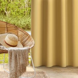 Bilderwelten Outdoor Vorhang nach Ma&szlig; blickdicht gelb Sonnenschutz Unifarben mit &Ouml;sen - Honig - wetterfest Balkon Pergola