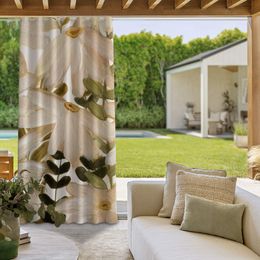 Bilderwelten Outdoor Vorhang nach Ma&szlig; blickdicht weiss Blumen modern mit &Ouml;sen - G&auml;nsebl&uuml;mchenfeld Wei&szlig; Gold - wetterfest Balkon Pergola