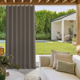 Outdoor Vorhang nach Ma&szlig; blickdicht - Chic Chia - gr&uuml;n Sonnenschutz Unifarben mit &Ouml;sen wetterfest Balkon Pergola