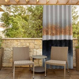 Bilderwelten Outdoor Vorhang nach Ma&szlig; blickdicht gold originell Abstrakt Aquarell - Goldener Horizont Aquarell - wetterfest Balkon Pergola