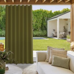 Outdoor Vorhang nach Ma&szlig; blickdicht - Gentle lime - gr&uuml;n Sonnenschutz Unifarben mit &Ouml;sen wetterfest Balkon Pergola