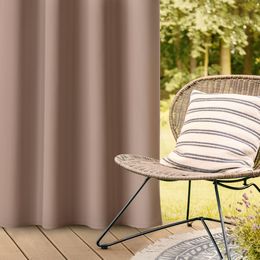 Bilderwelten Outdoor Vorhang nach Ma&szlig; blickdicht braun Sonnenschutz Unifarben mit &Ouml;sen - Icy Chocolate - wetterfest Balkon Pergola