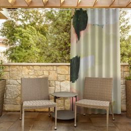 Bilderwelten Outdoor Vorhang nach Ma&szlig; blickdicht gelb originell Abstrakt mit &Ouml;sen - Klangspiel in Fuchsia I - wetterfest Balkon Pergola