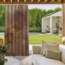 Outdoor Vorhang nach Ma&szlig; blickdicht - Himmelstr&auml;umerei I - beige originell modern Aquarell wetterfest Balkon Pergola